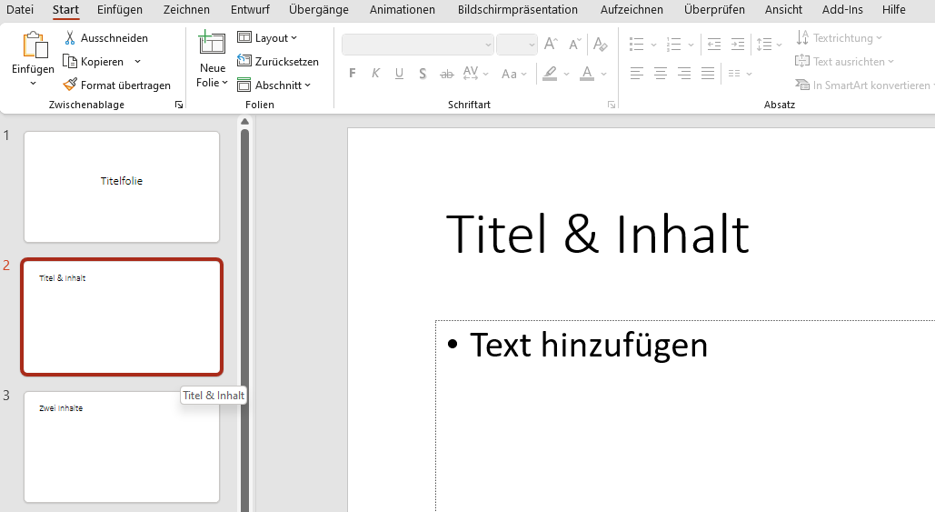 PowerPoint Folienlayouts