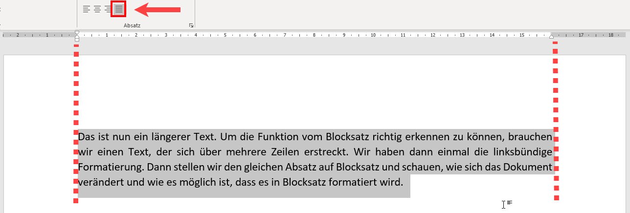 Blocksatz Word - Absatzformatierung und Absatzausrichtung