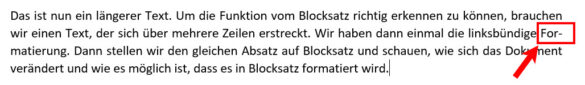 Blocksatz Word - Absatzformatierung und Absatzausrichtung