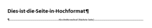 Abschnittswechsel Word
