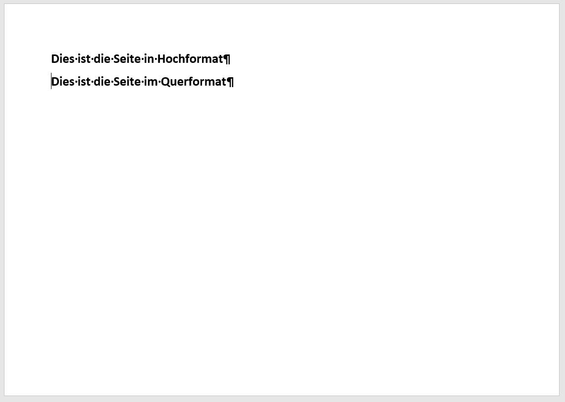 Abschnittswechsel Word